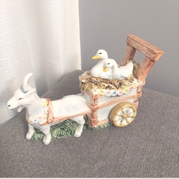 Schmid | Art | Goat Cart Geese Wheel Wind Up Musical Figurine Chariots ...